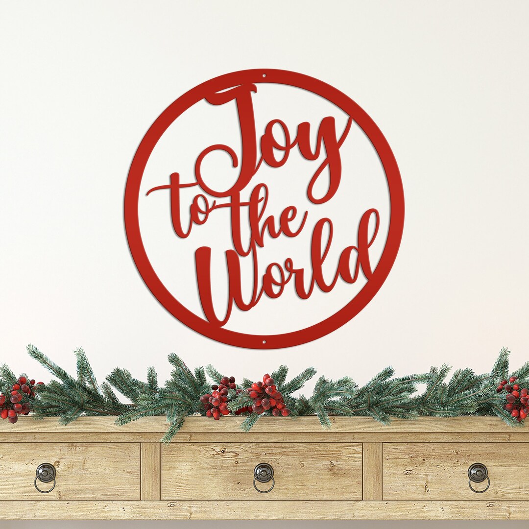 Round Joy to the World Christmas Décor Metal Sign - Etsy