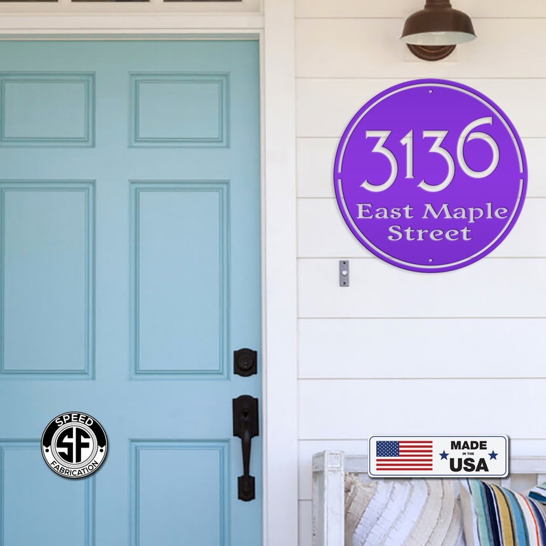 Personalized Round Address Metal Sign Modern Address Sign - Etsy