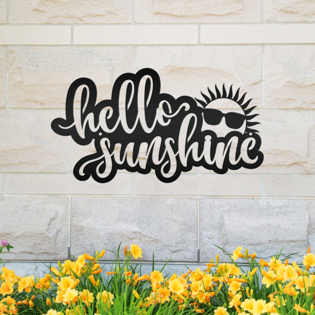 Hello Sunshine Sign, Outdoor Metal Summer Decor - Etsy