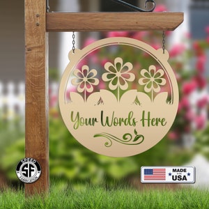 Custom Outside Flower Sign Personalized Hanging Garden Sign - Etsy
