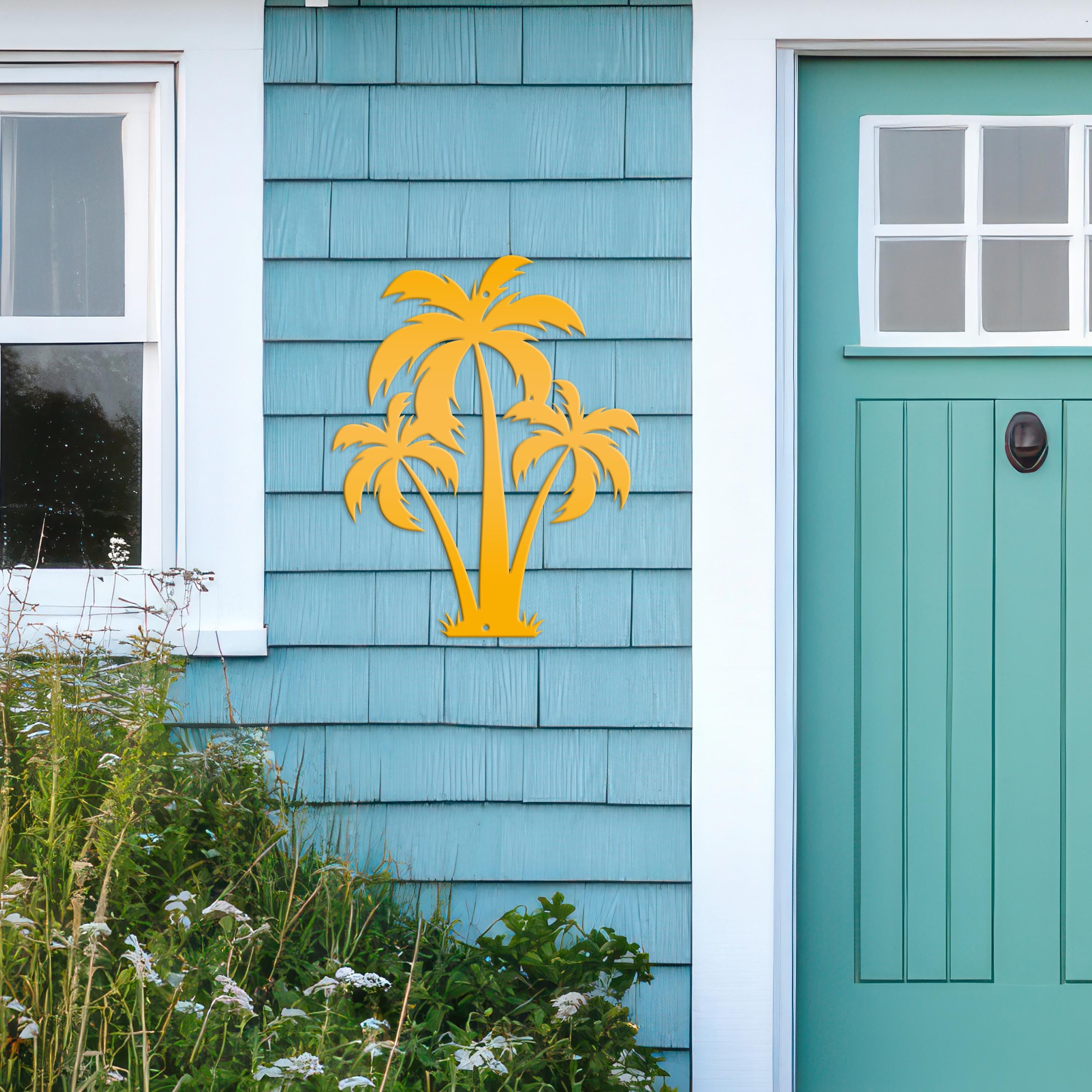 Tropical Wall Art: Grouping of 3 Palm Trees - Coastal Home Decor ...
