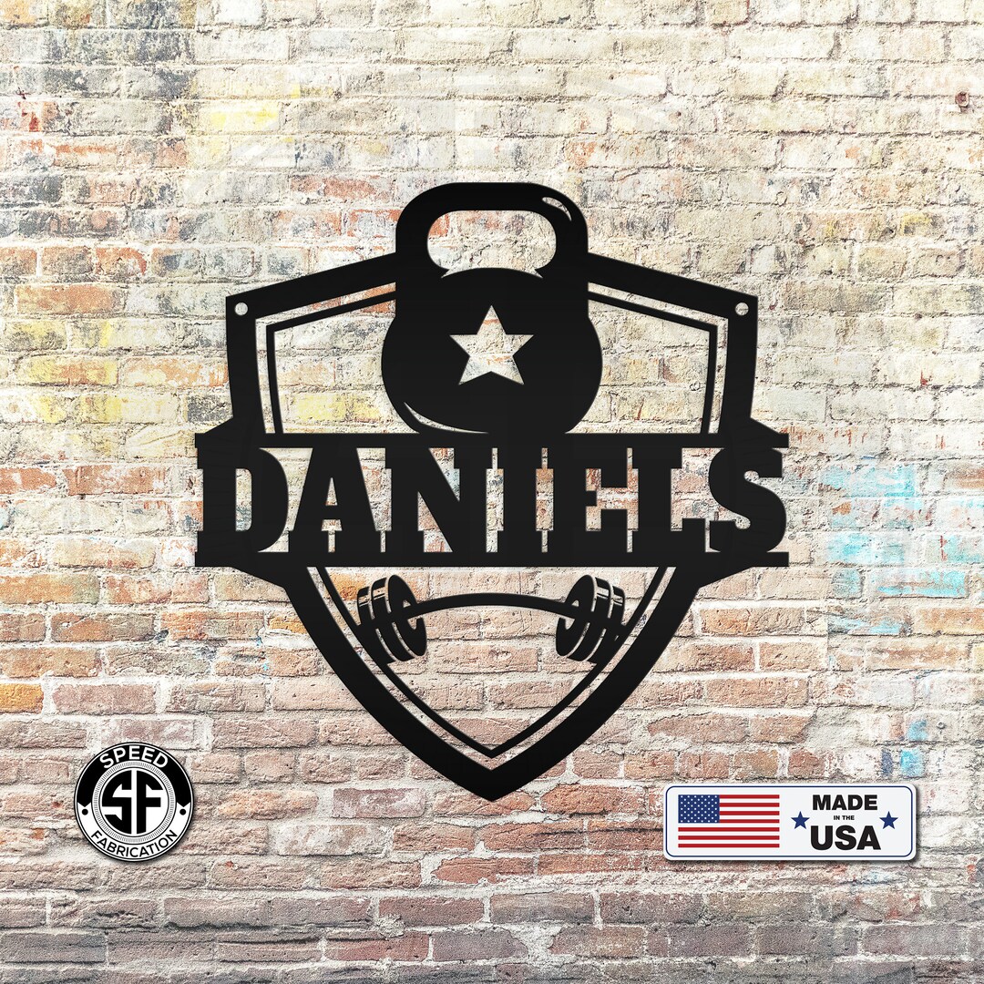 Personalized Family Name Home Gym Kettlebell and Barbell Metal - Etsy