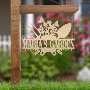 Custom Garden Tools Sign - Outdoor Garden Sign - Custom Garden Stake ...