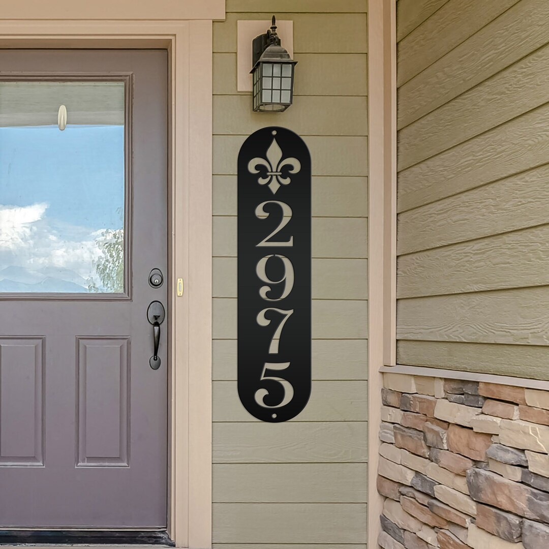 Elegant Fleur-de-lis Custom Metal Address Plaque - French Design Home ...