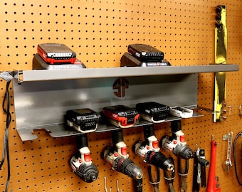 Power Tool Rack Organizer With Battery Rack and Charging | Etsy