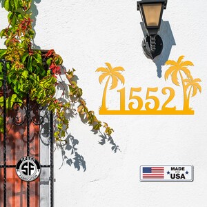 Tropical Palm Tree Metal Address Sign Beach House Address - Etsy