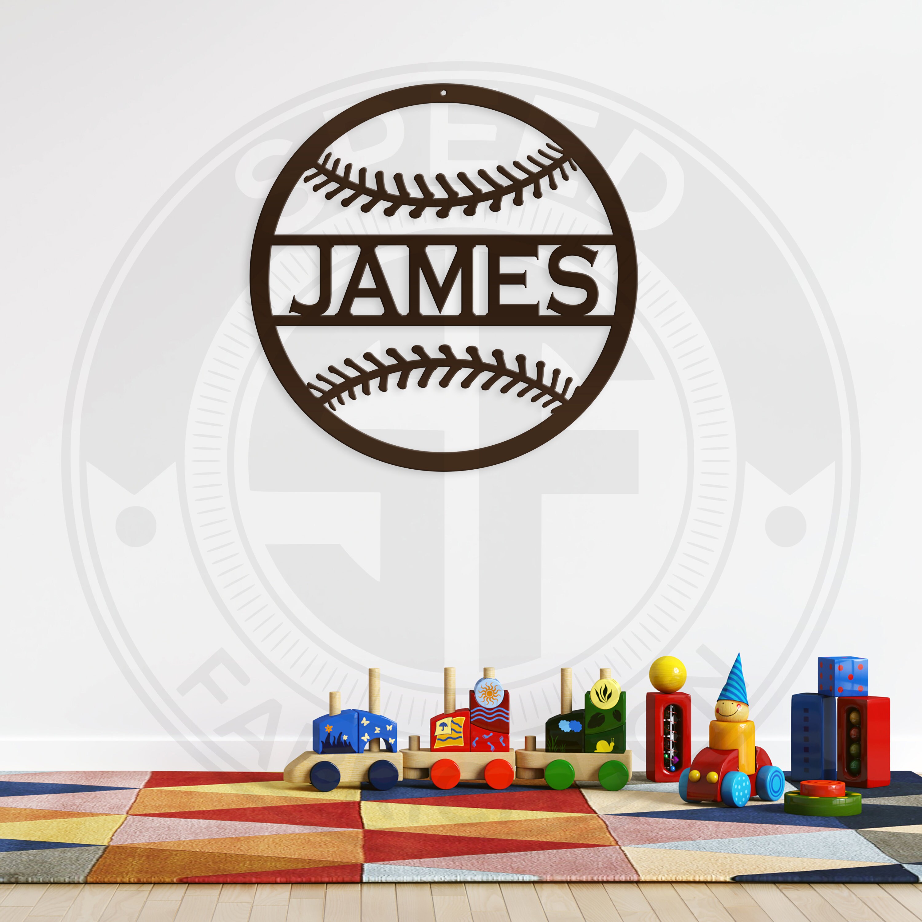 Personalized Baseball Name Metal Sign | Etsy