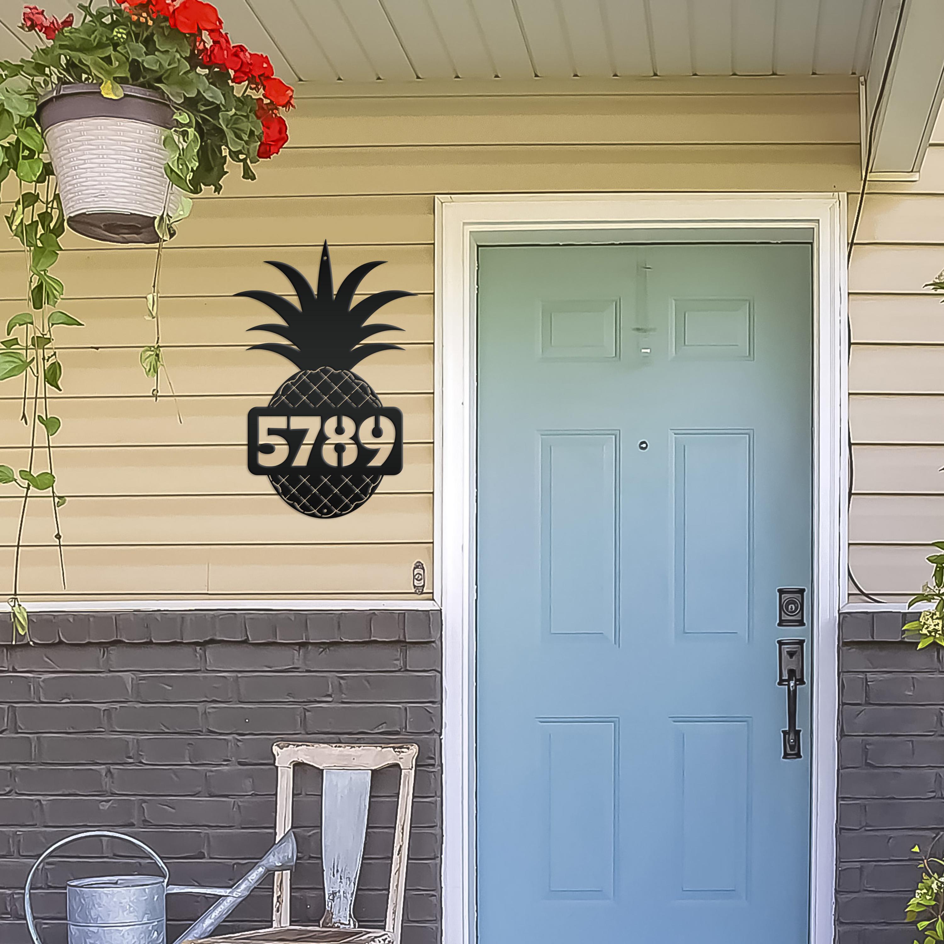 Custom Pineapple Metal House Number - Heavy Duty - Beach House Address ...