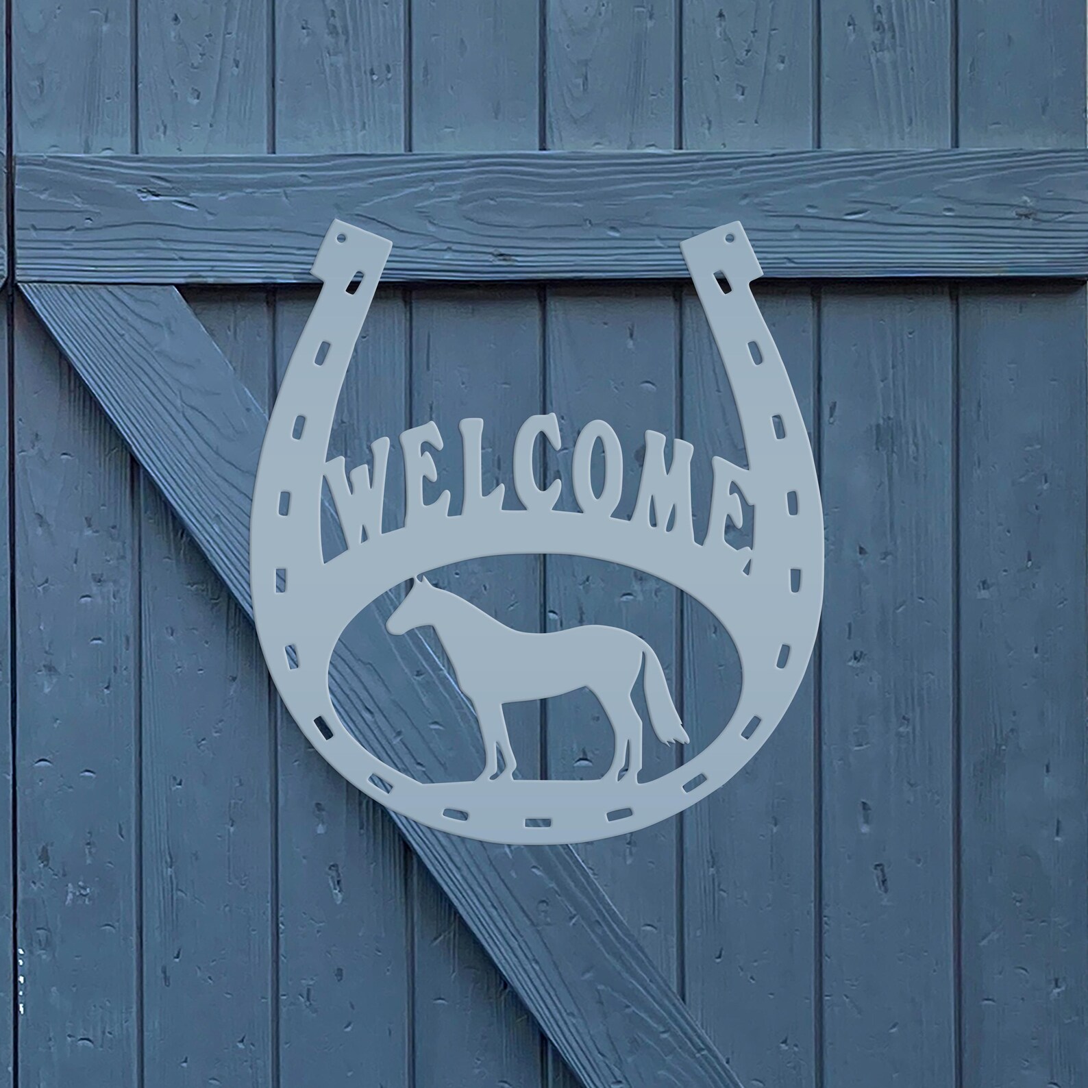 Horseshoe Welcome Metal Sign - Etsy