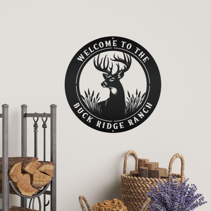 Door Hanger Deer Camp - Etsy