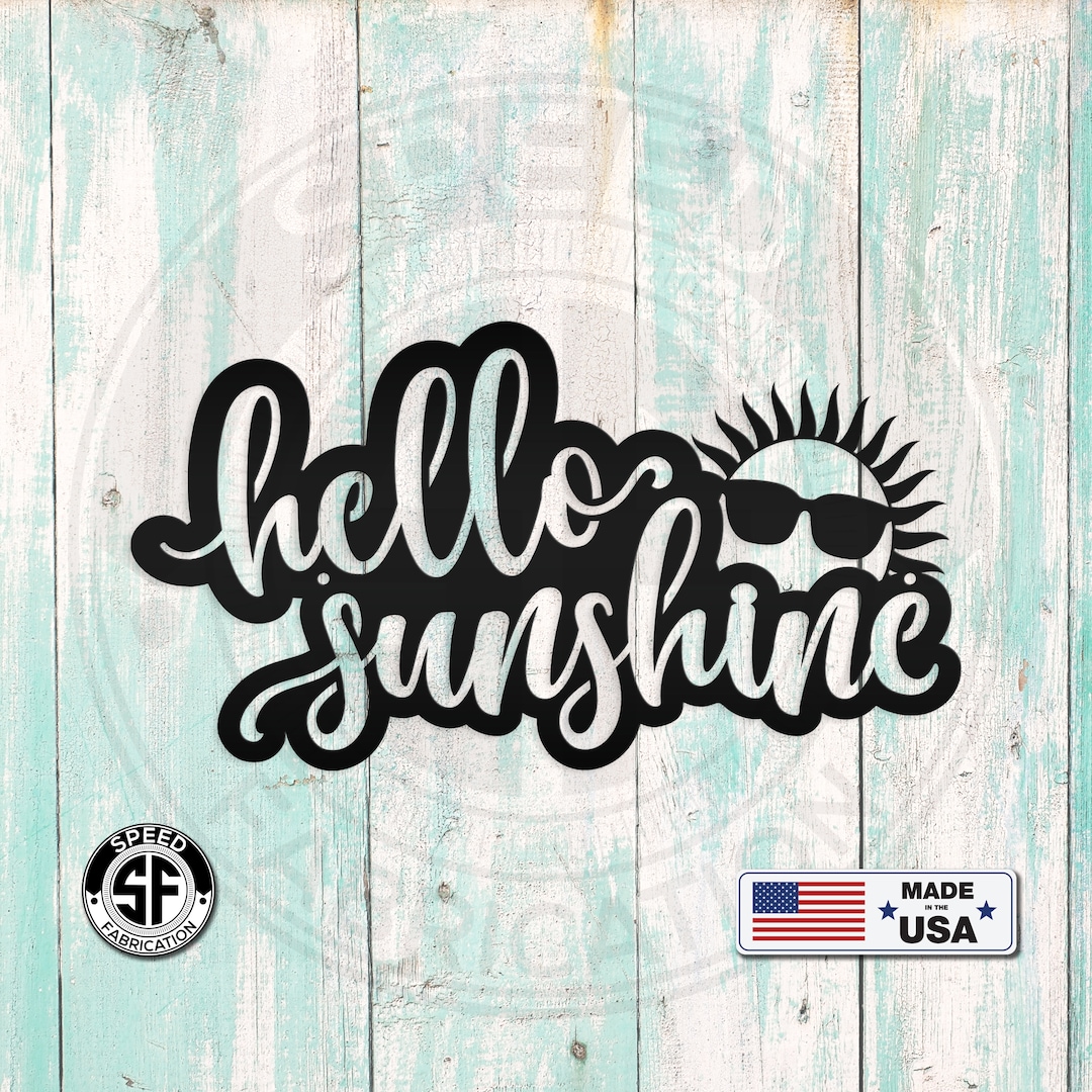 Hello Sunshine Sign, Outdoor Metal Summer Decor - Etsy