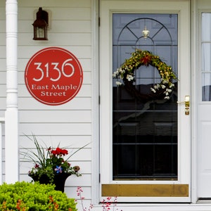 Personalized Round Address Metal Sign - Modern Address Sign - Etsy