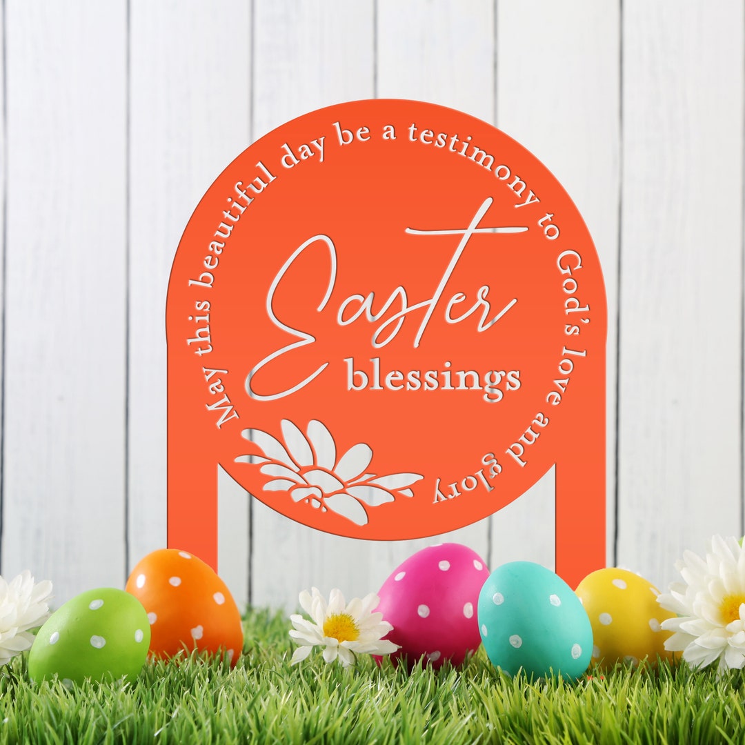 Metal Easter Blessings Metal Yard Stake - Outdoor Easter Decor - Etsy
