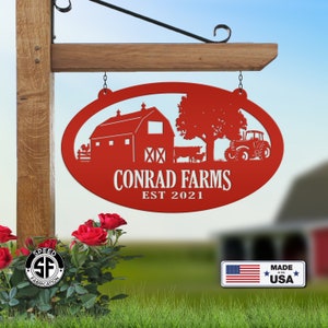 Oval Farm Sign With Family Name and Established Date - Etsy