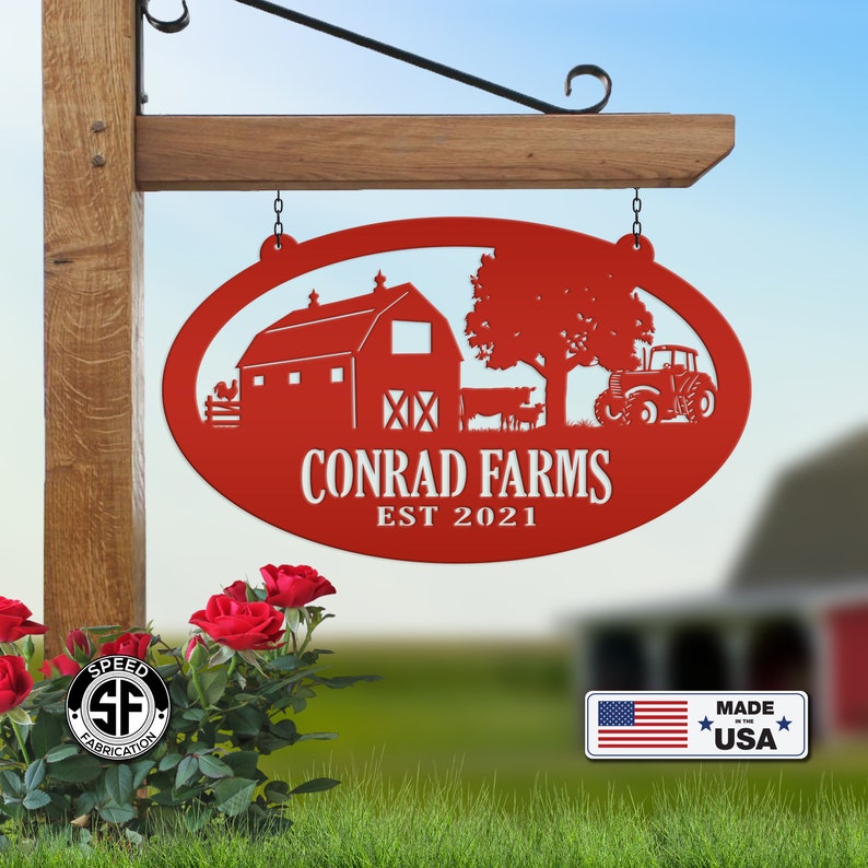 Oval Farm Sign With Family Name and Established Date - Etsy