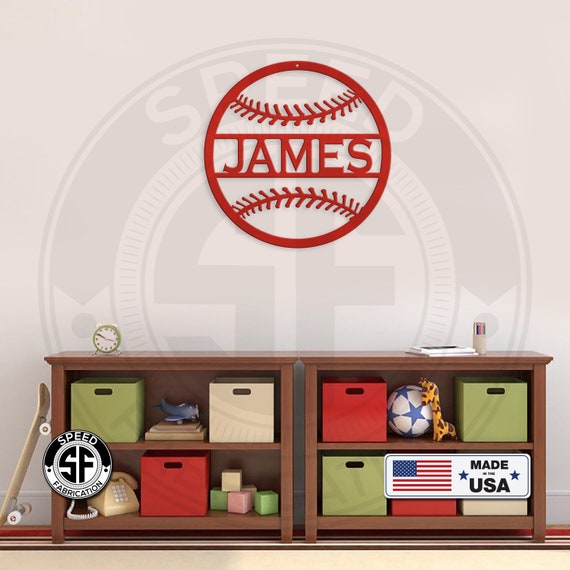 Personalized Baseball Name Metal Sign | Etsy