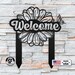 Welcome Garden Stake Flower Garden Stake With Flower - Etsy