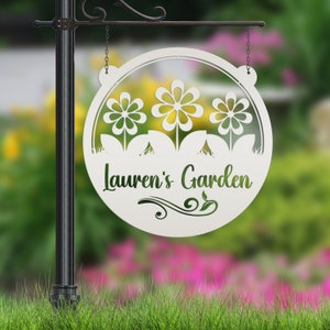 Custom Outside Flower Sign, Personalized Hanging Garden Sign, Mother's ...