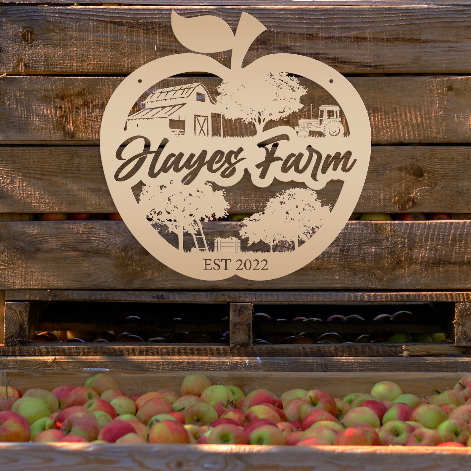 Farm Sign Apple Orchard Sign, Metal Indoor Outdoor Wall Signage ...