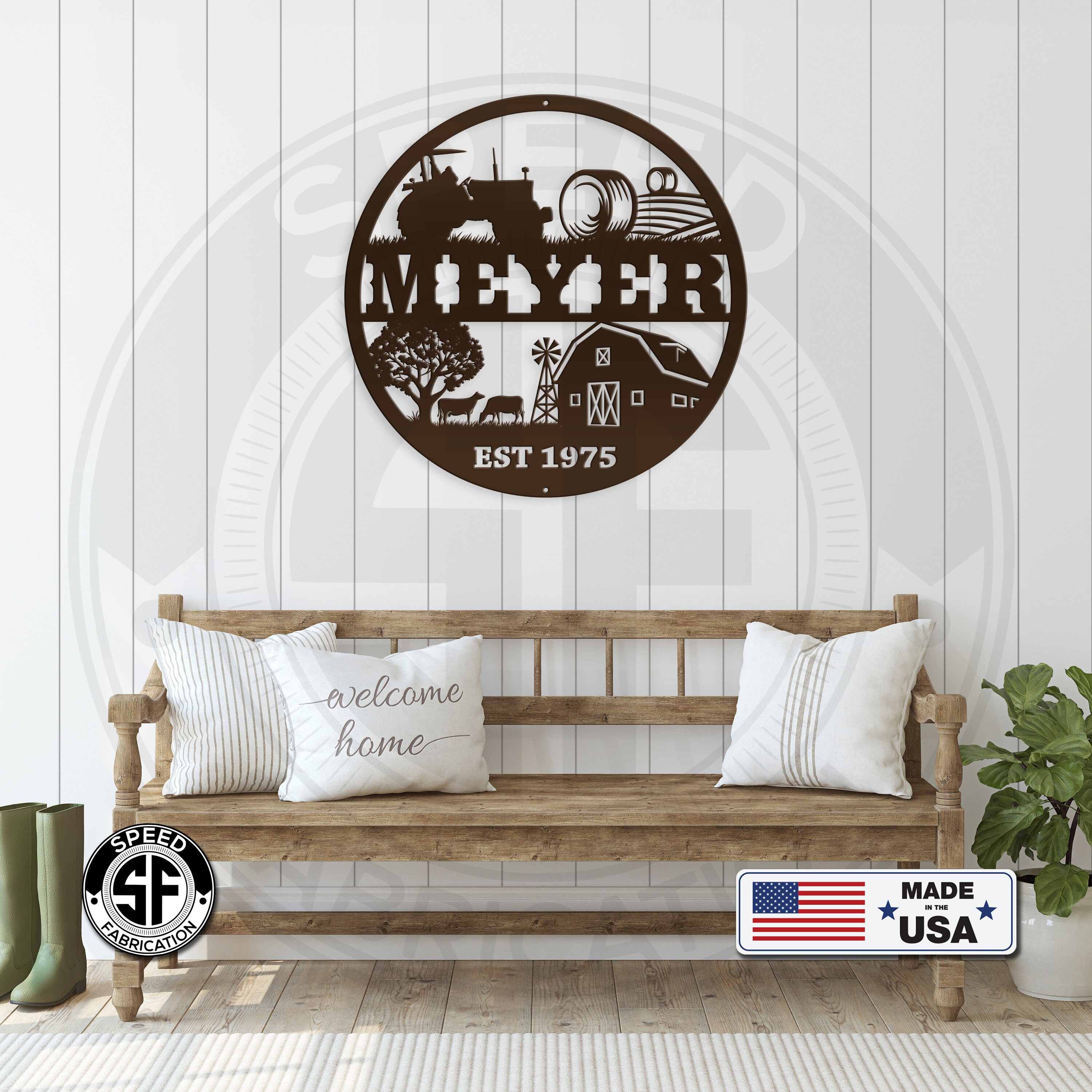 Personalized Farm Scene Sign Your Name _ Your Wording - Etsy