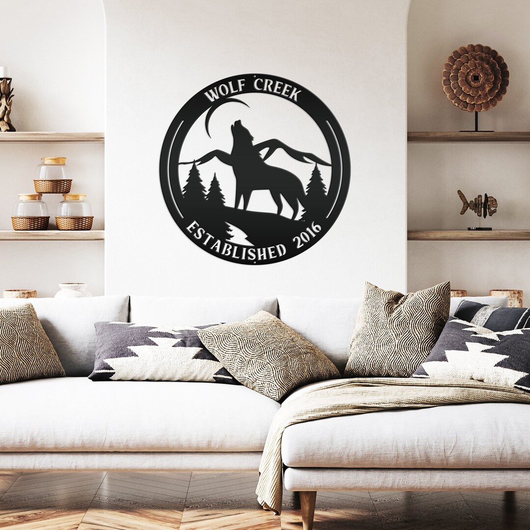 Custom Wolf Sign, Wolf in the Wild Sign, Howling Wolf - Etsy