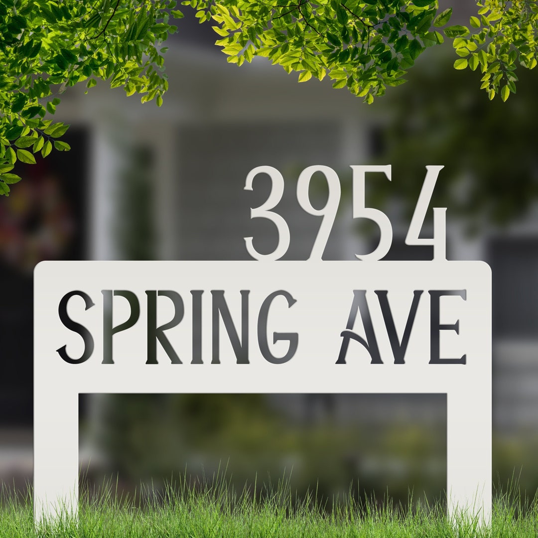 Metal Address Stake, House Number Driveway Marker, Customized Outdoor ...