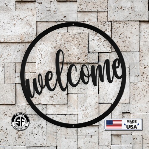 Round Welcome Metal Sign Welcome Sign for Business or Home - Etsy