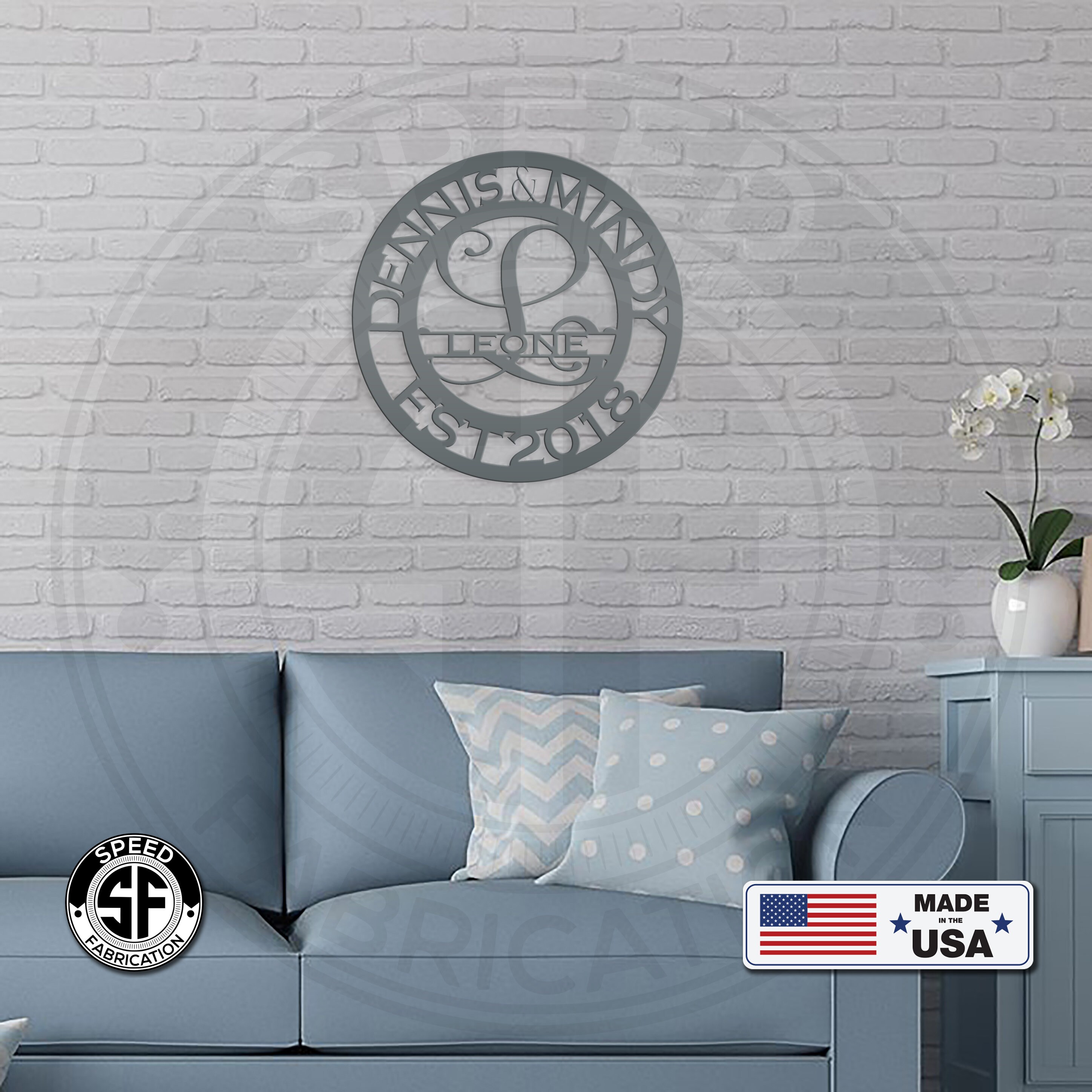 Round Personalized Metal Sign Outdoor Monogram Sign Wedding - Etsy