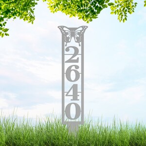 Butterfly House Numbers - Metal Street Address Yard Stake for ...