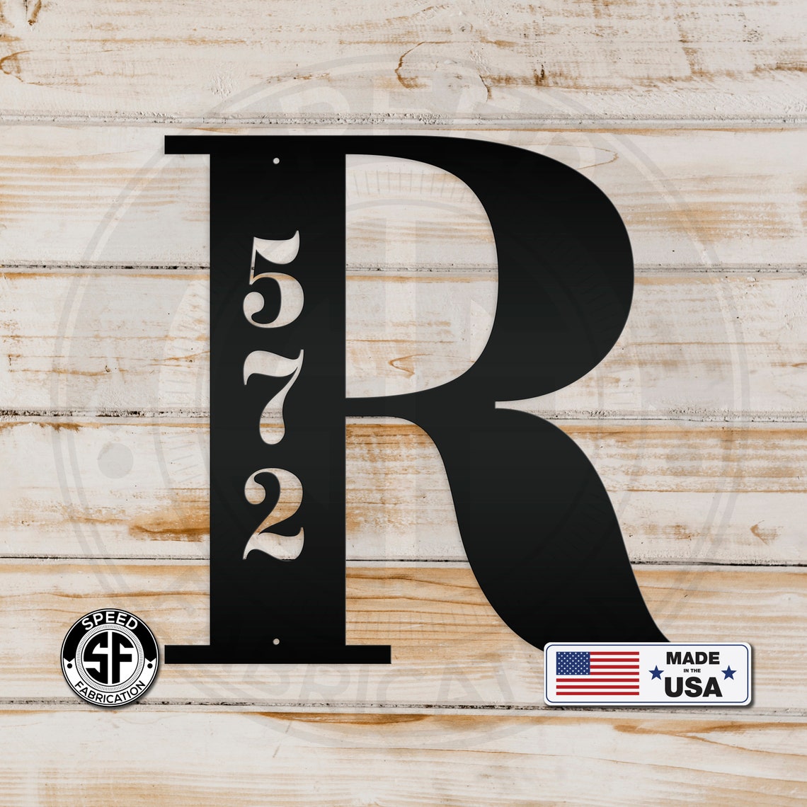 Personalized Monogram and House Number Metal Sign | Etsy