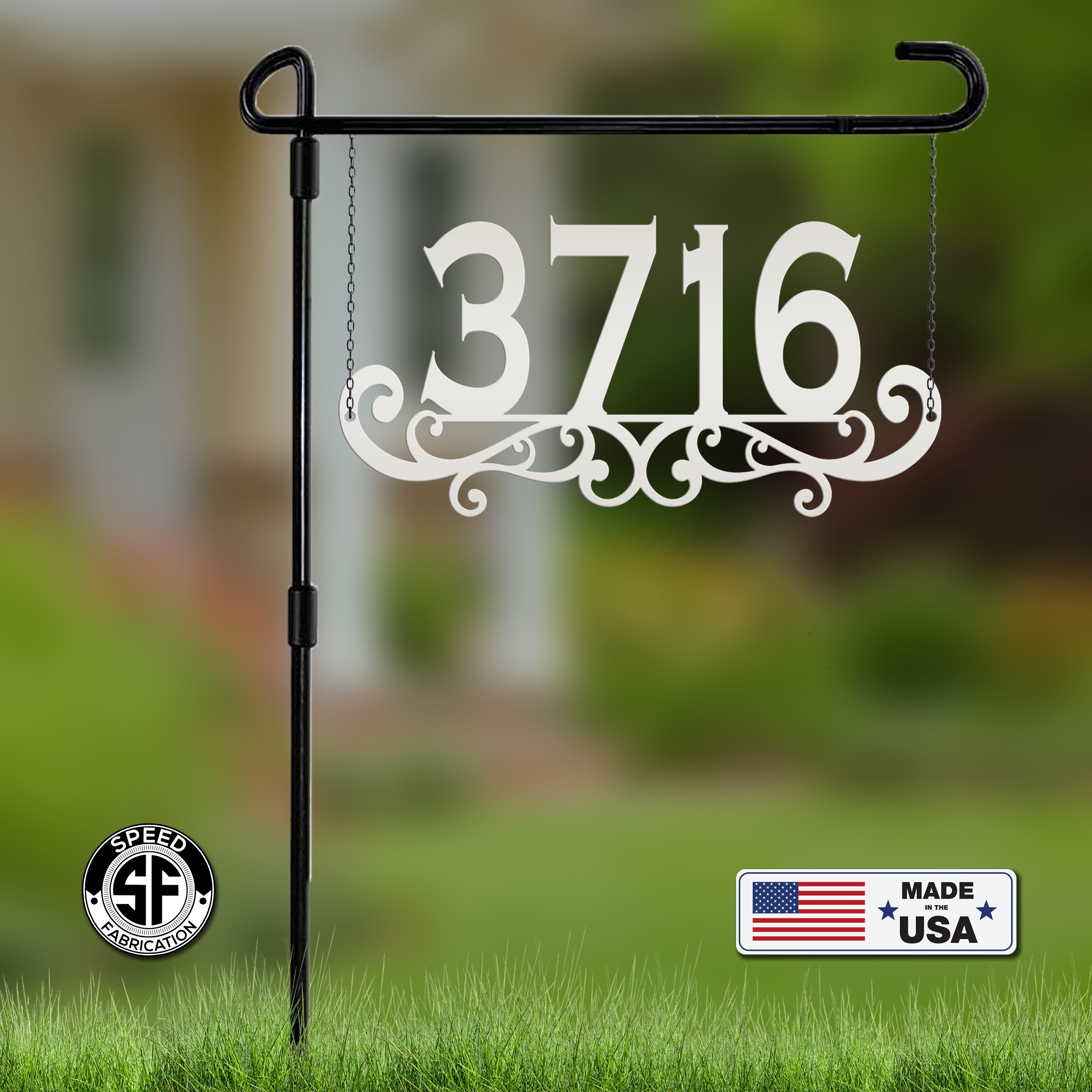 Personalized Scroll House Numbers Metal Sign - Etsy