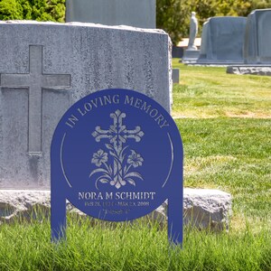 Memorial Sign, Custom Metal Yard Stake for Memory Dedication Garden ...