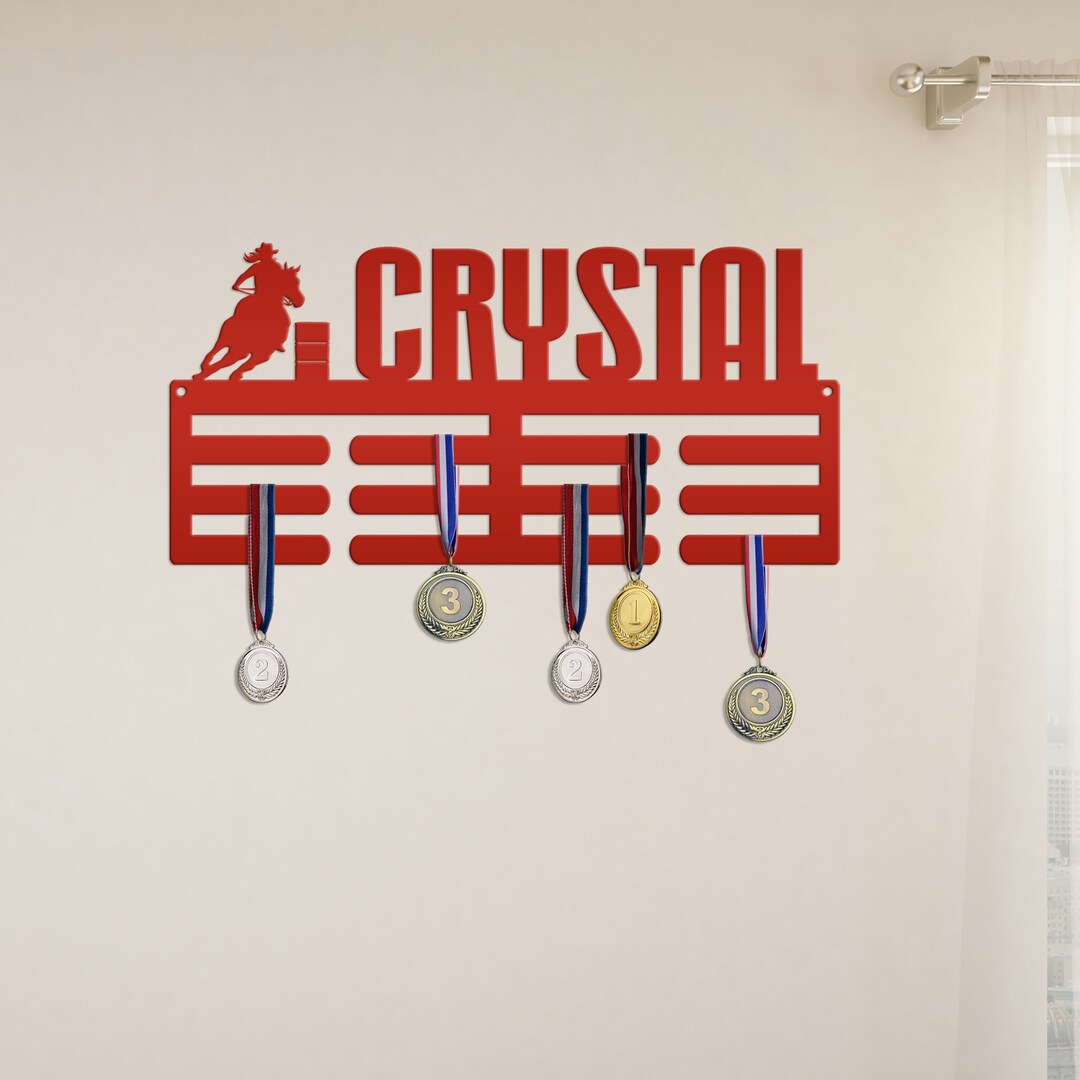 Medal Holder, Custom Barrel Racing Awards Holder, Horse Races Ribbon ...