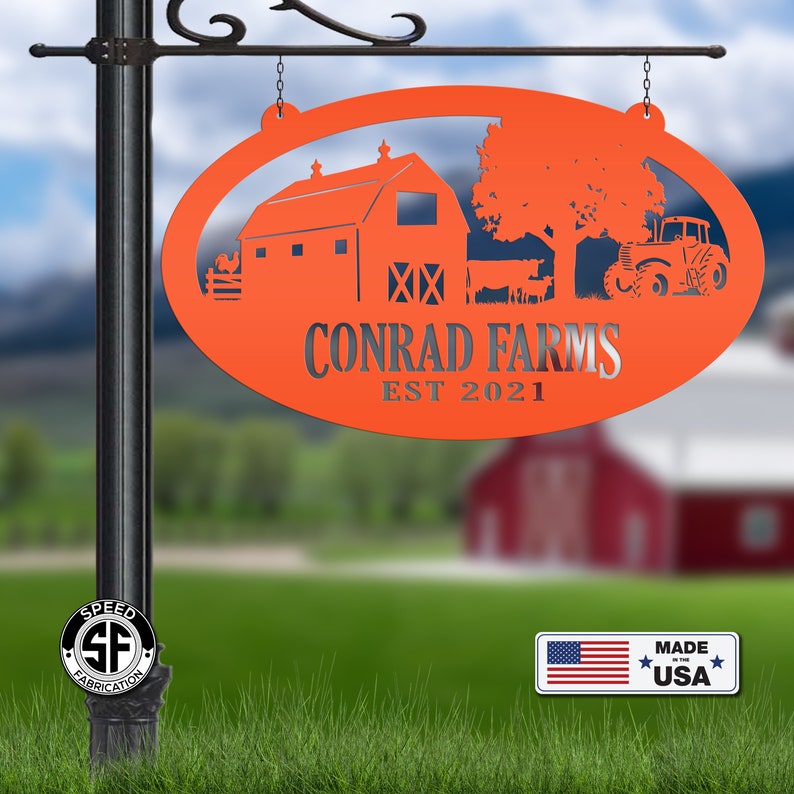 Oval Farm Sign With Family Name and Established Date - Etsy