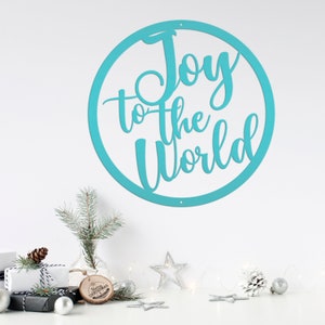 Round Joy to the World Christmas Décor Metal Sign - Etsy