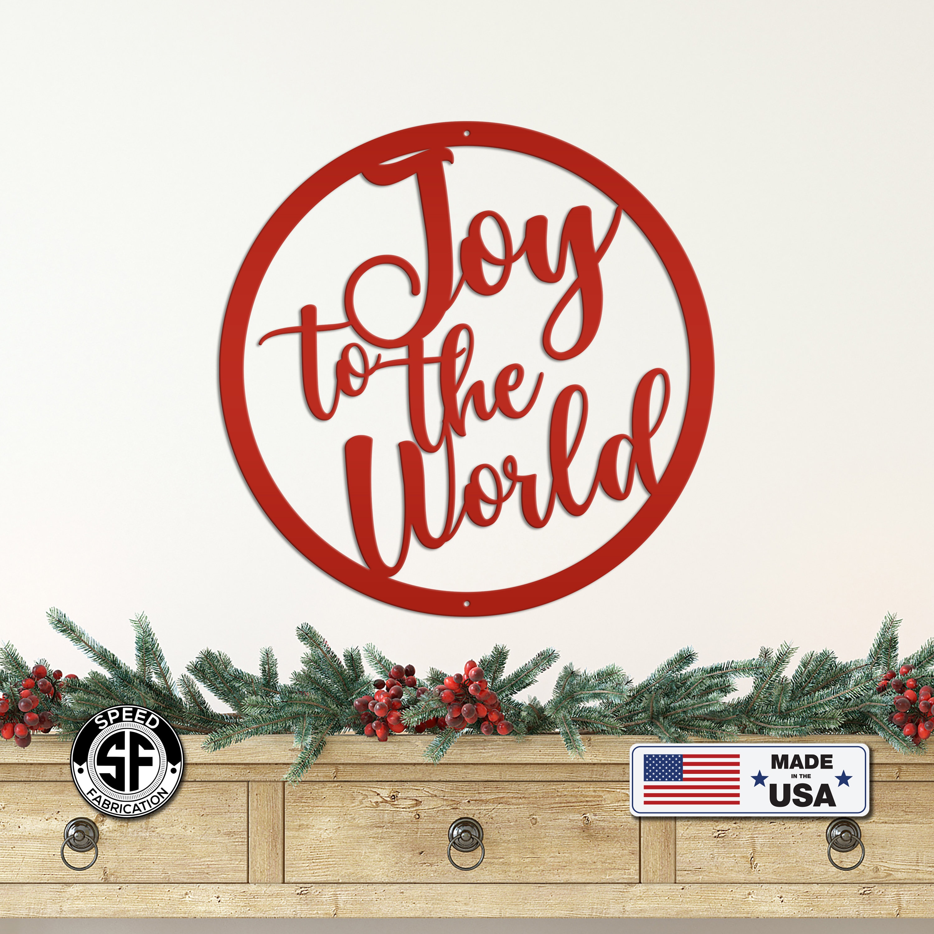 Round Joy to the World Christmas Décor Metal Sign - Etsy