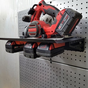 Metal Circular Saw Shelf With Battery Rack - Garage Clean up -tool ...