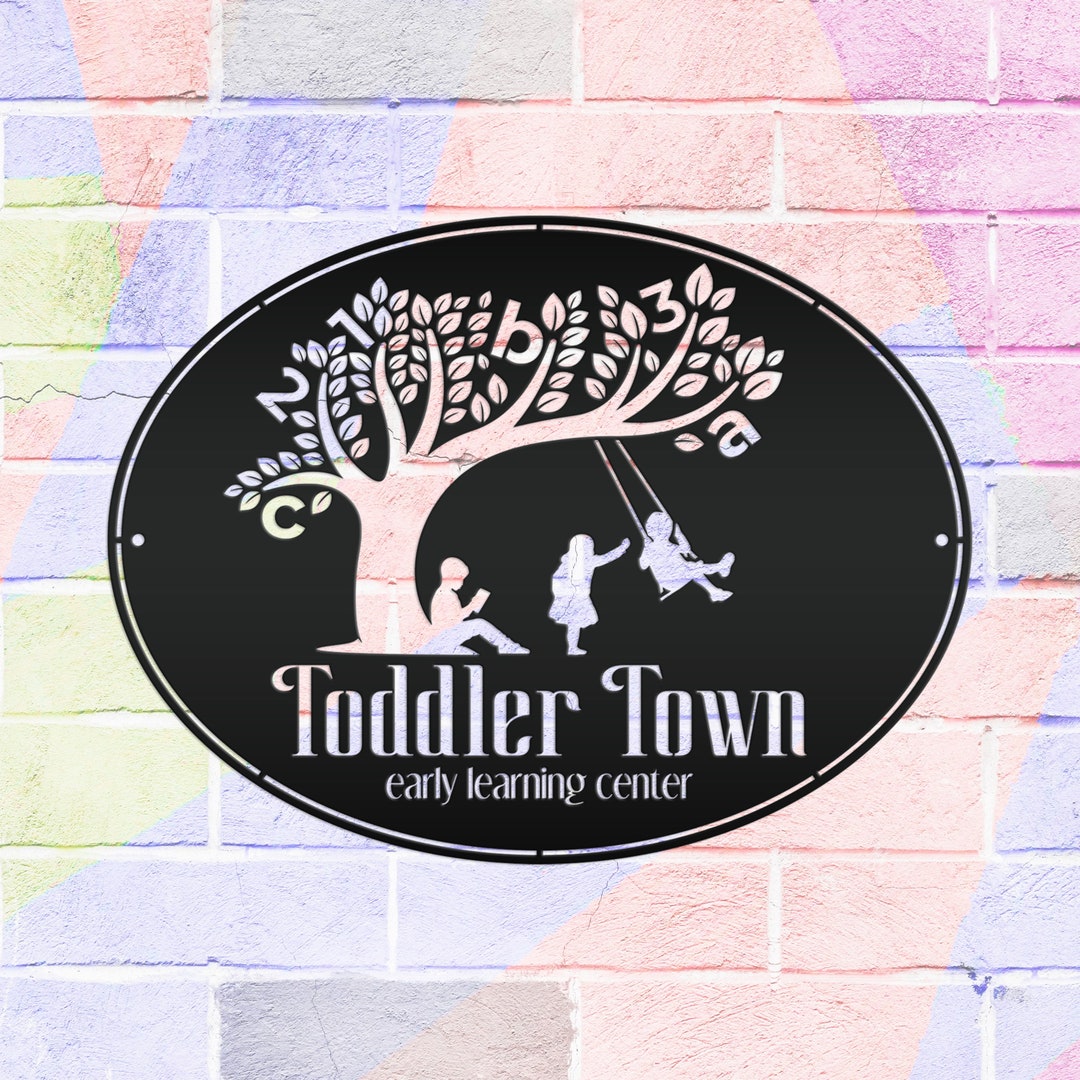 Custom Oval Daycare Business Metal Sign - Child Daycare-preschool Sign ...