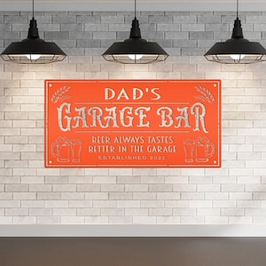 Custom Garage Bar Sign With Last Name Personalized Metal Garage Sign ...