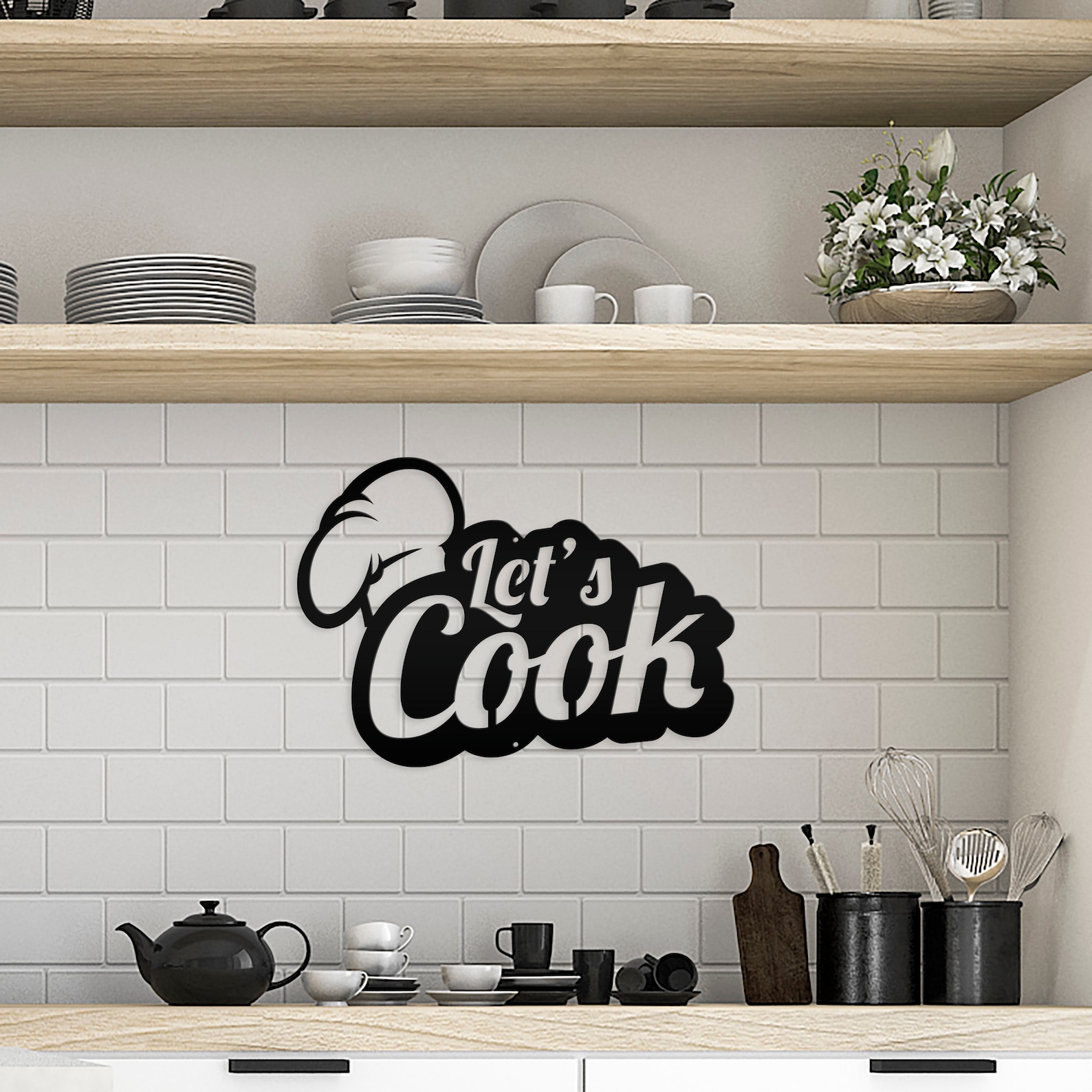 Let's Cook Kitchen Metal Sign | Etsy