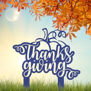 Fall Decor Metal Yard Stake, Outdoor Thanksgiving Lawn Decoration ...
