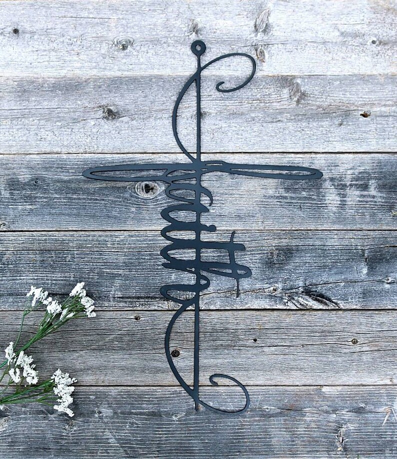 Faith Cross Wall Hanging Metal Sign Faith Christian Wall Art | Etsy