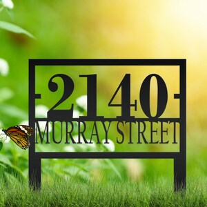 Custom Metal Address Sign for Yard - Personalized Garden Stake - Unique ...