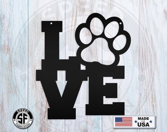 Metal Love Dog Sign - Etsy