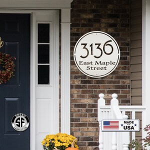 Personalized Round Address Metal Sign Modern Address Sign - Etsy