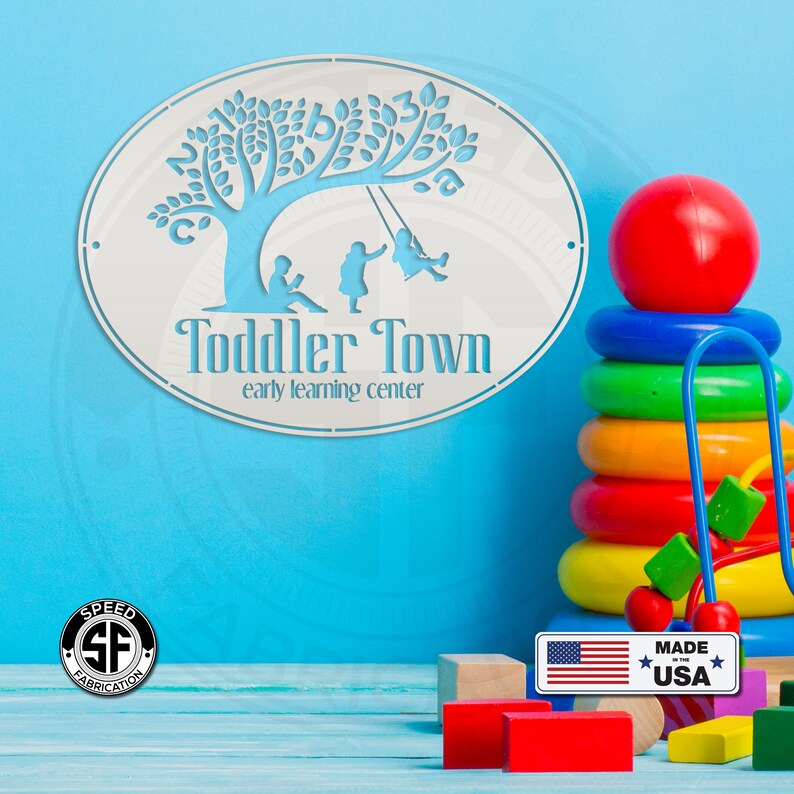 Custom Oval Daycare Business Metal Sign Child - Etsy