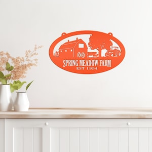Oval Farm Sign With Family Name and Established Date - Etsy