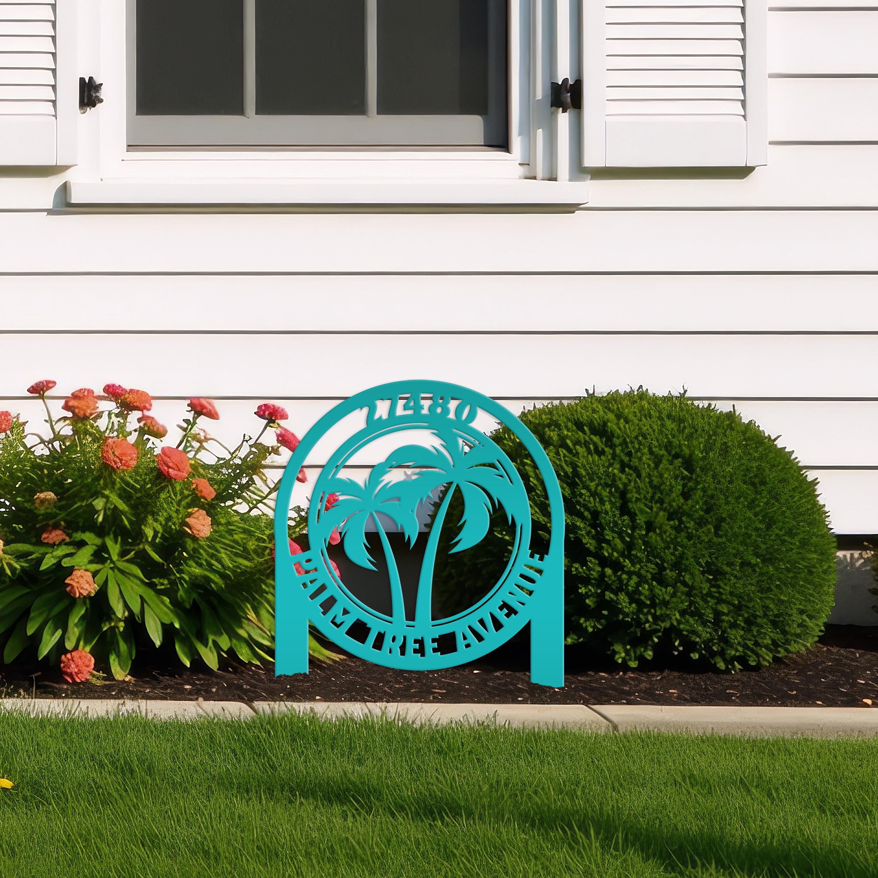 Custom Palm Tree Metal Yard Stake – Personalized Garden Decor - Unique ...