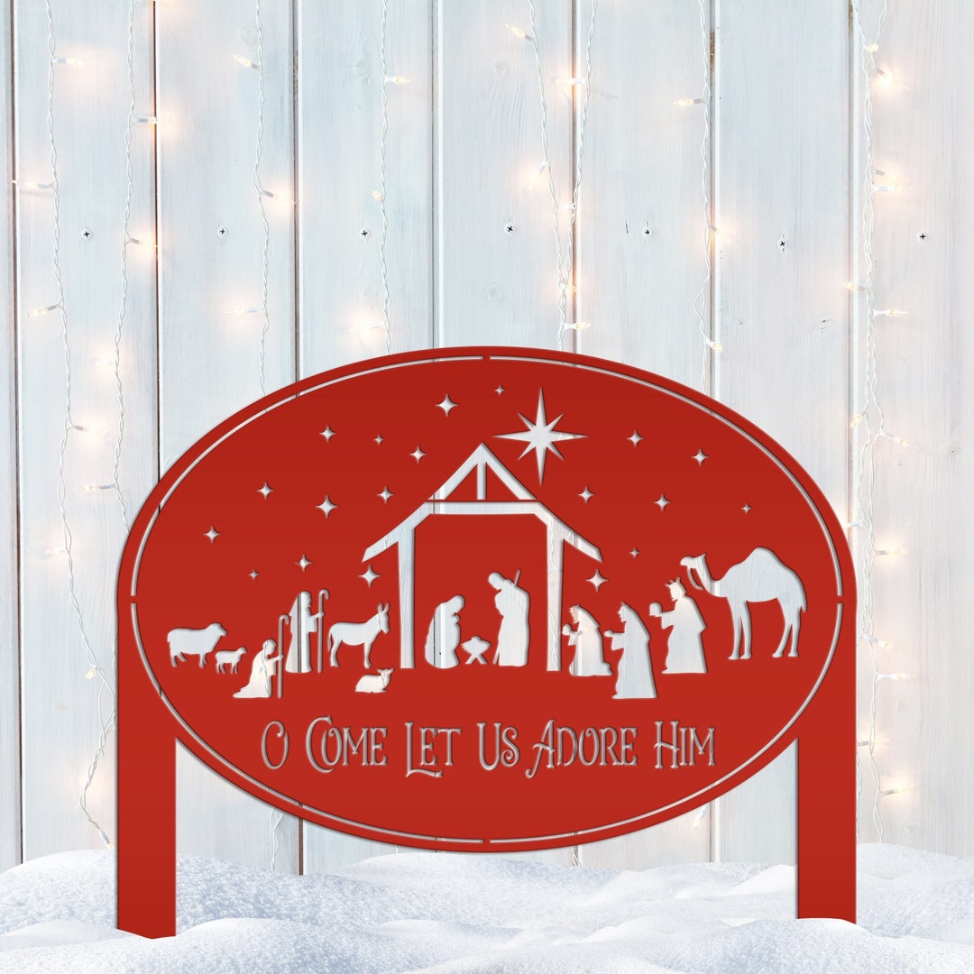 Metal Nativity Yard Sign for Outdoors, Outdoor Christmas Decoration - Etsy
