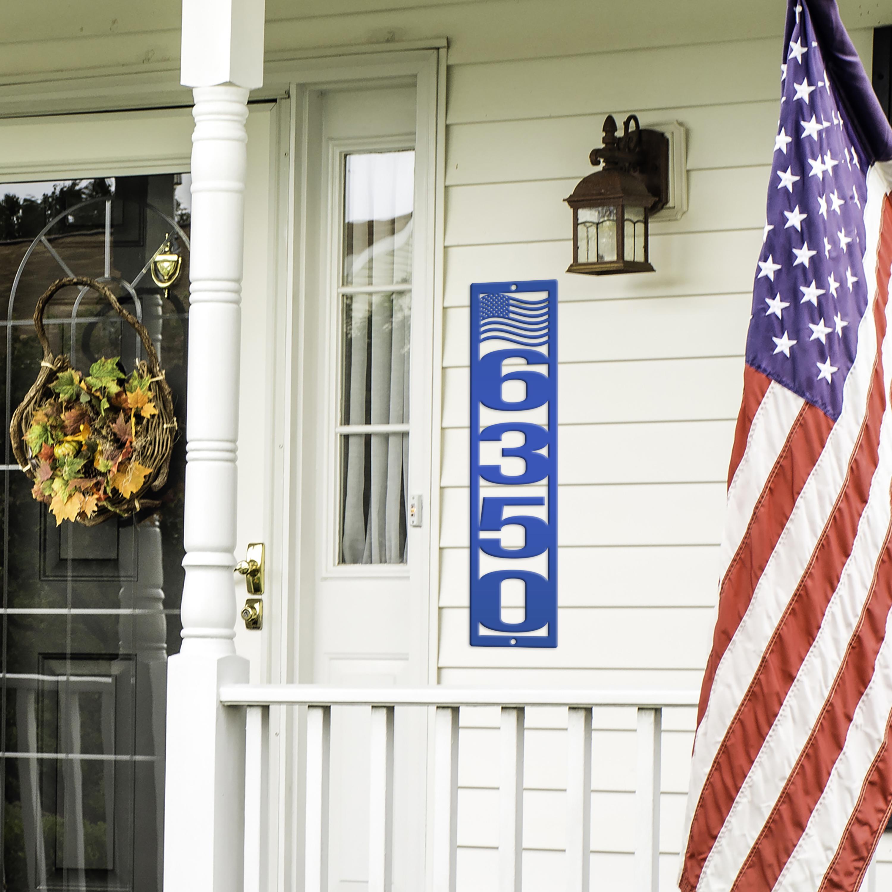 Patriotic Address Sign, Metal Flag Address Sign, Outdoor Address Sign ...